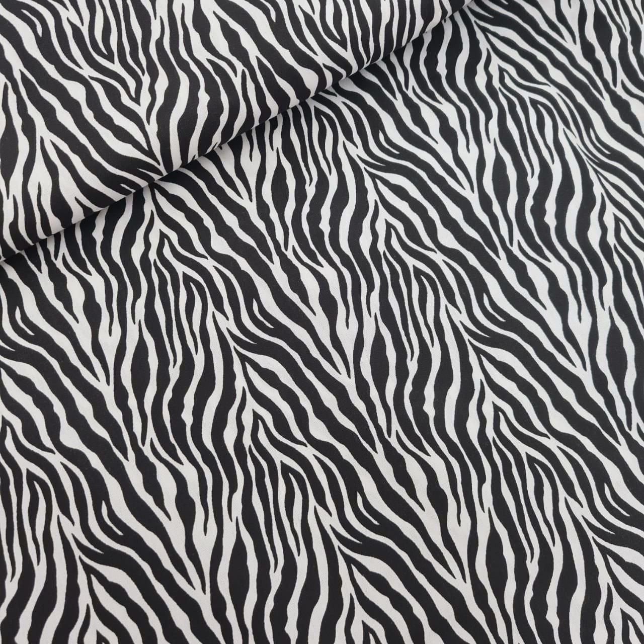 Tecido Tricoline Estampado Zebra