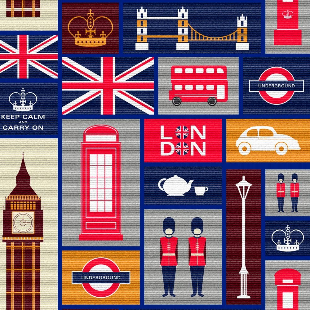 Tecido Tricoline Digital Londres