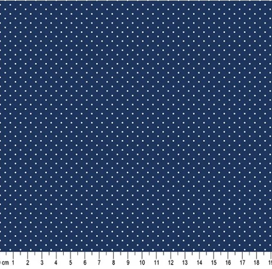 Tecido Tricoline Poá Pequeno Azul Marinho-Bazar Setti