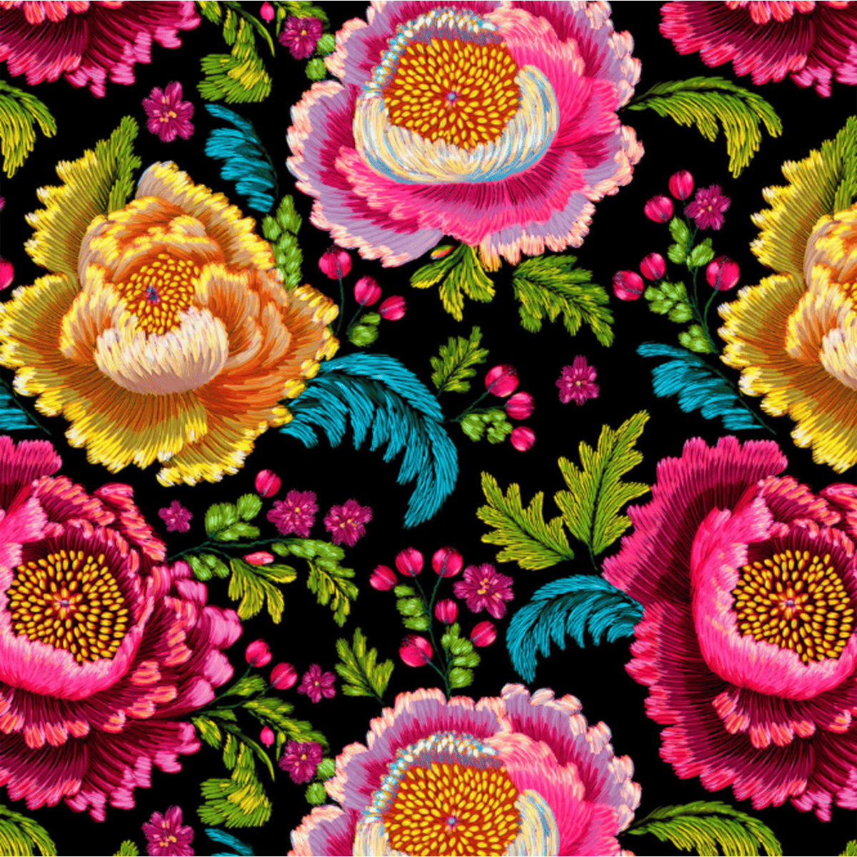 Tecido Tricoline Floral Ref:9050 Cor 252-Bazar Setti