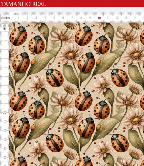 Tecido Tricoline Joaninha Ref:9050 Cor 232-Bazar Setti