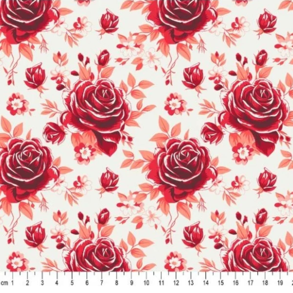 Tecido Tricoline Floral Nice Vermelho-BazarSetti