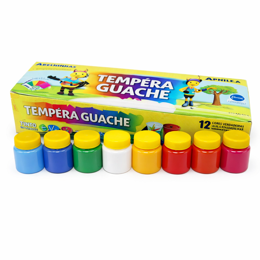 Tinta Tempera Guache Acrilex Caixa Com 12 Cores-BazarSetti
